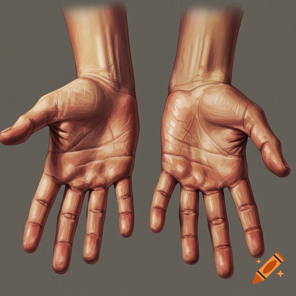 Two hands with palms facing upwards. on Craiyon