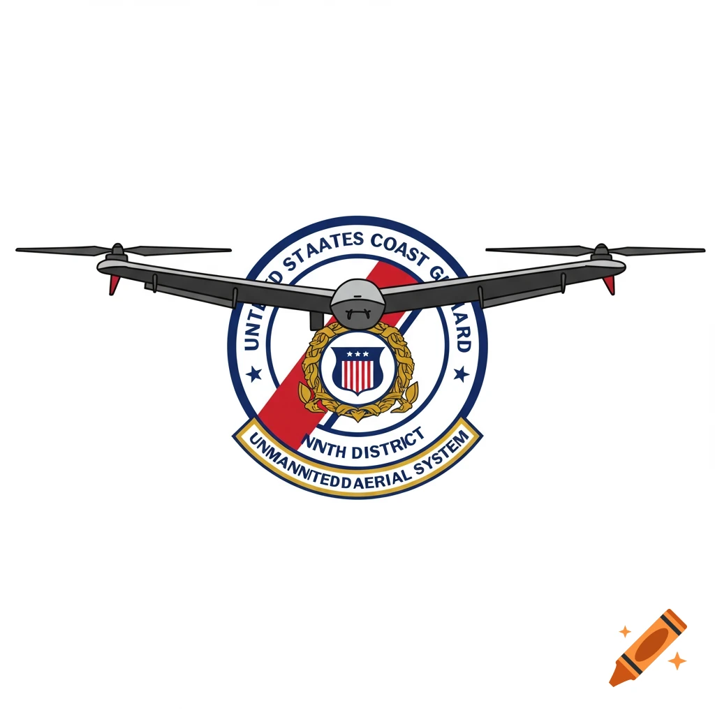 United States Coast Guard Ninth District Unmanned Aerial System Logo on ...