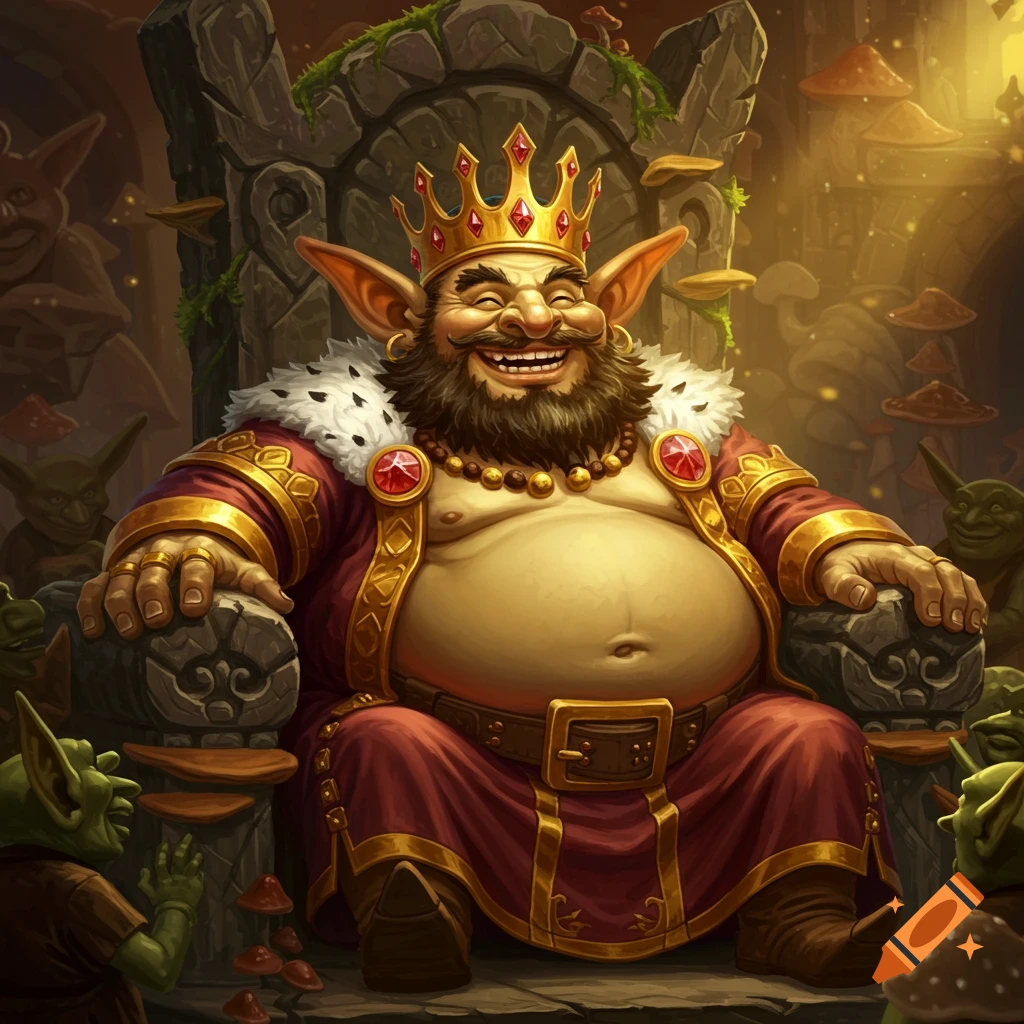 Fat king goblin on Craiyon