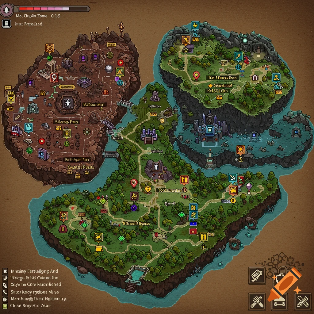 2D metroidvania map on Craiyon
