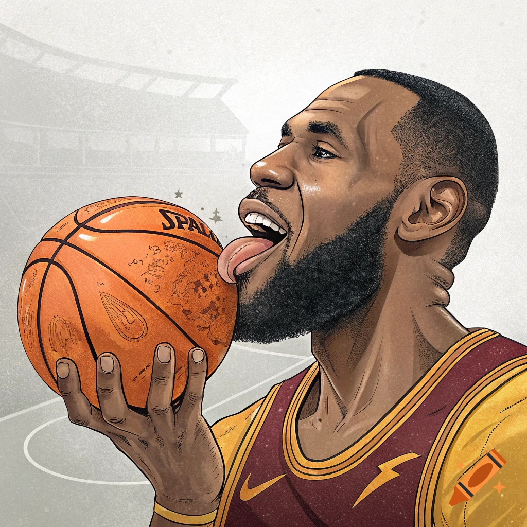 LeBron James climbing a jelly bean stalk on Craiyon