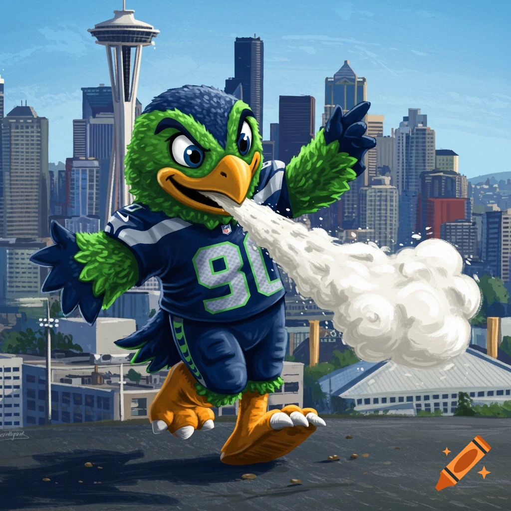 Seattle Seahawk mascot bird on Craiyon