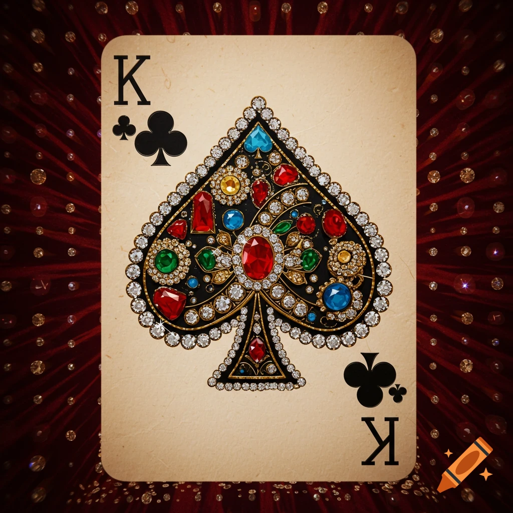 Playing cards and poker design in black, red, and grey on Craiyon