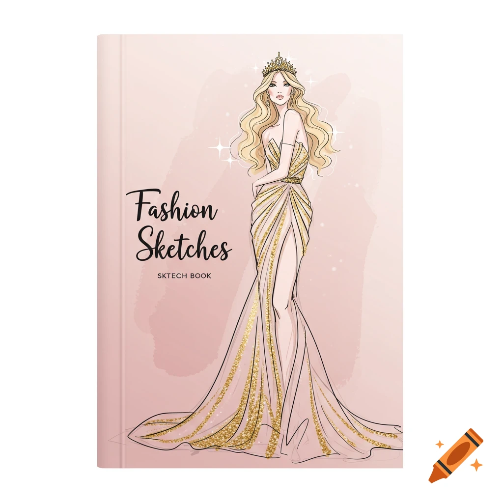 Fashion sketch book cover on Craiyon