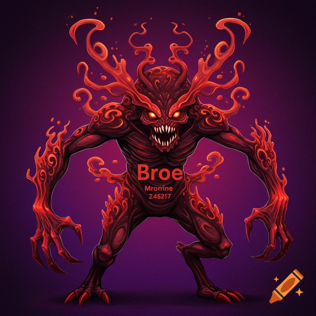 Bromine element as a monster on Craiyon