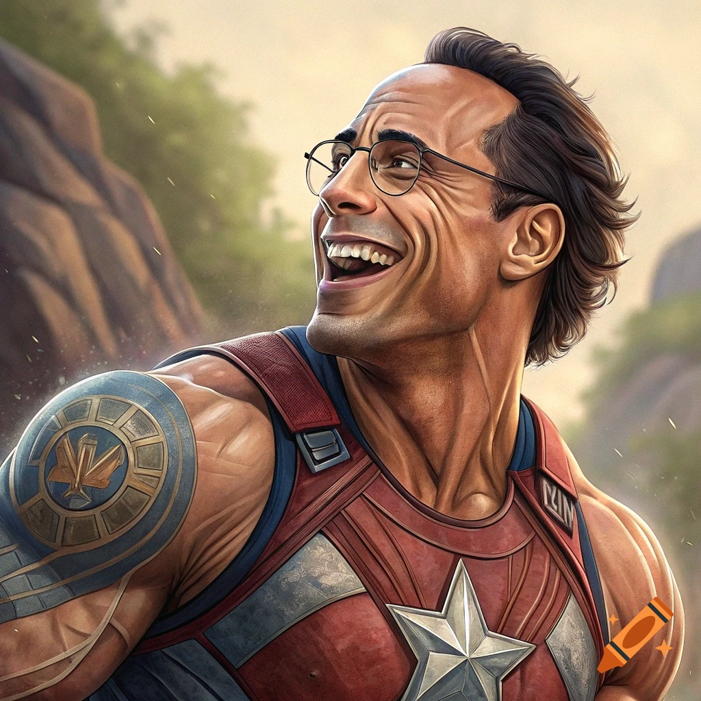 Dwayne 'The Rock' Johnson and Rick Glassman Mashup on Craiyon