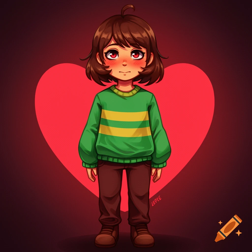Undertale Chara: 12-year-old girl with brown hair, green and yellow ...
