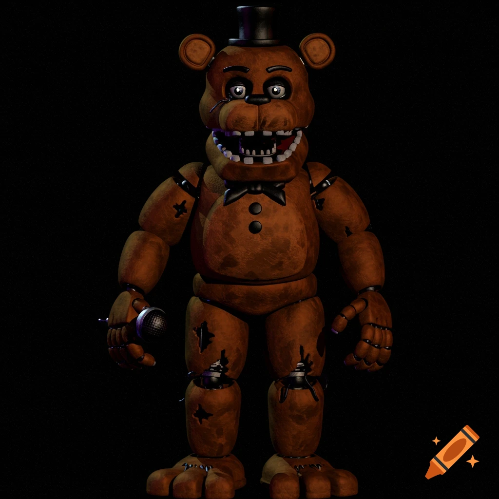 Freddy Fazbear from Five Nights at Freddy's, a damaged animatronic bear ...