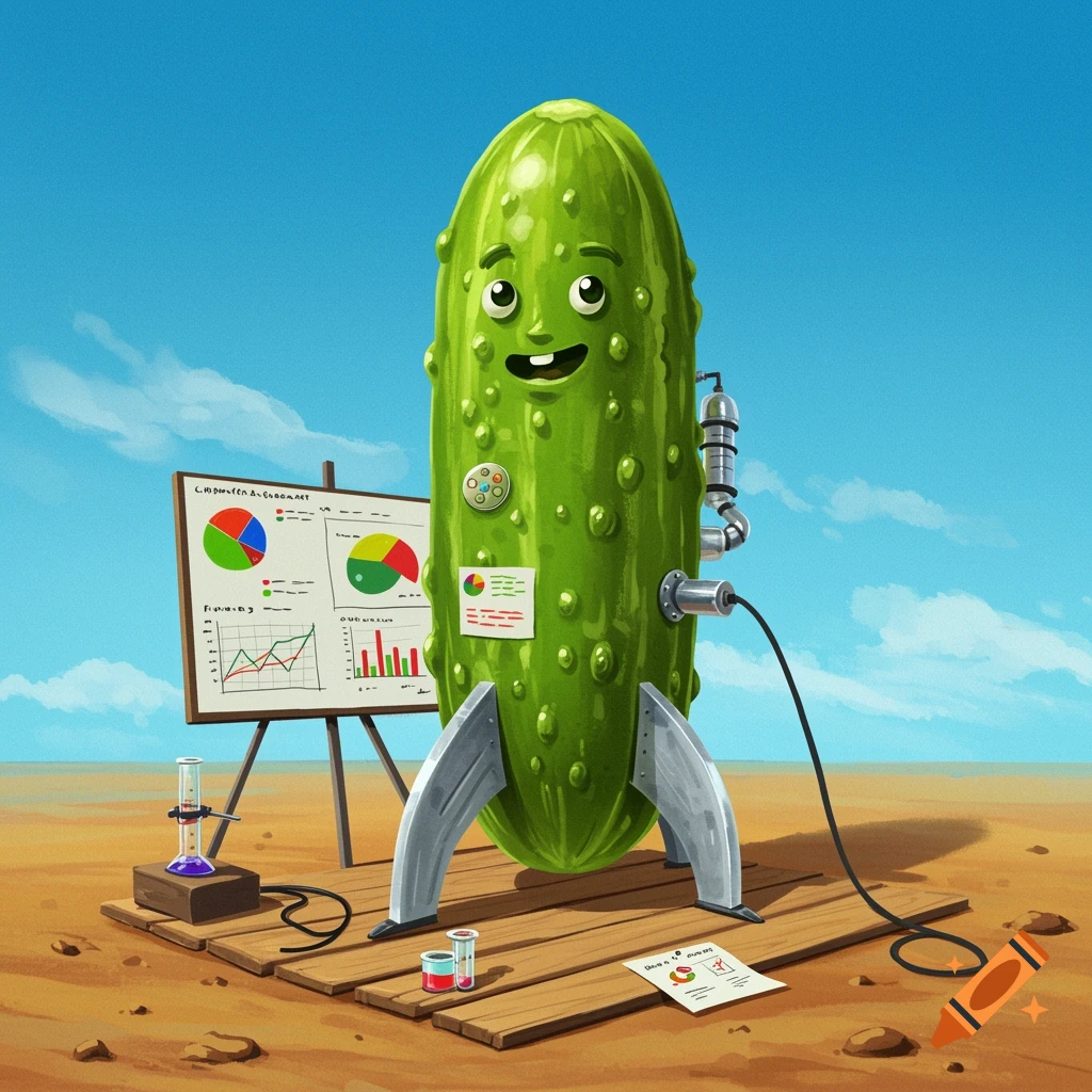 A cartoon pickle dressed as a nurse holds a stethoscope in a hospital ...