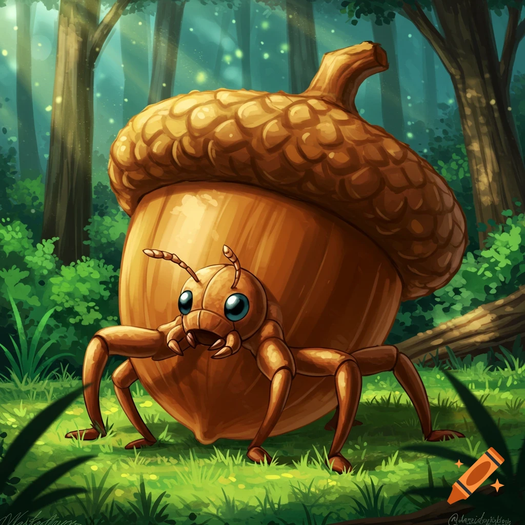 A realistic illustration of an insect-like creature with a segmented ...
