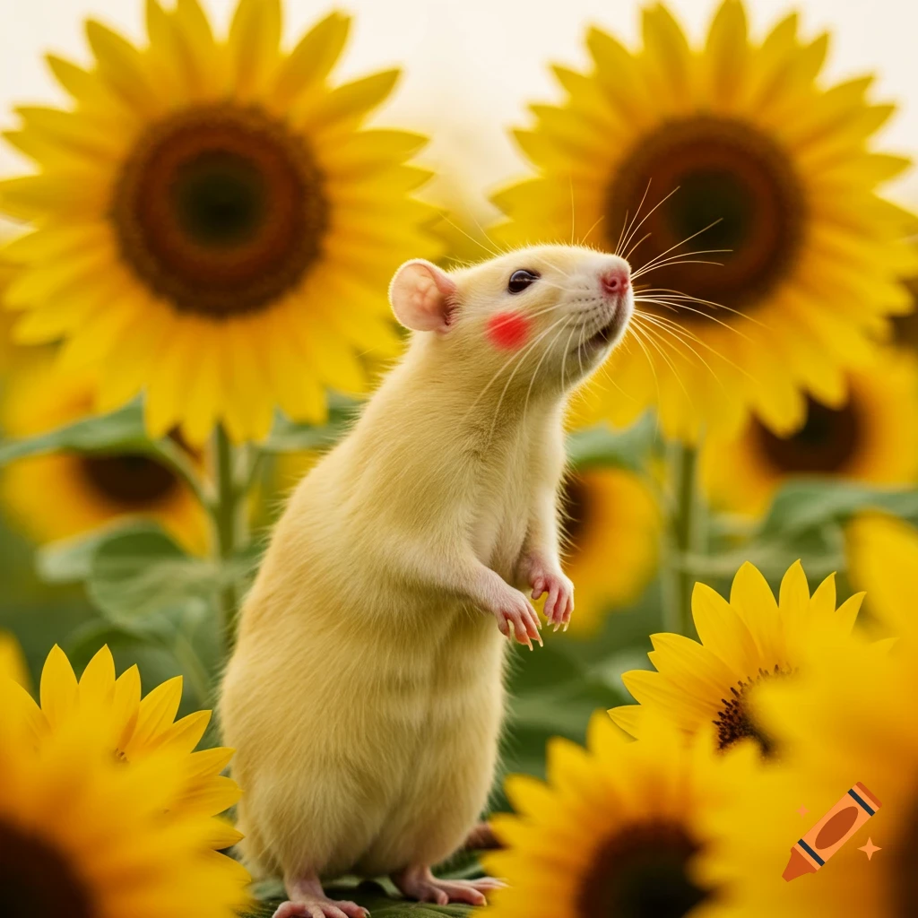 Yellow rat with red cheeks on Craiyon