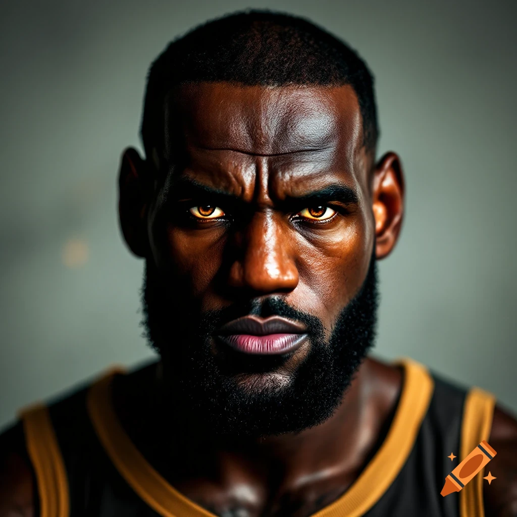 LeBron James holds a large watermelon slice while sitting at a table ...