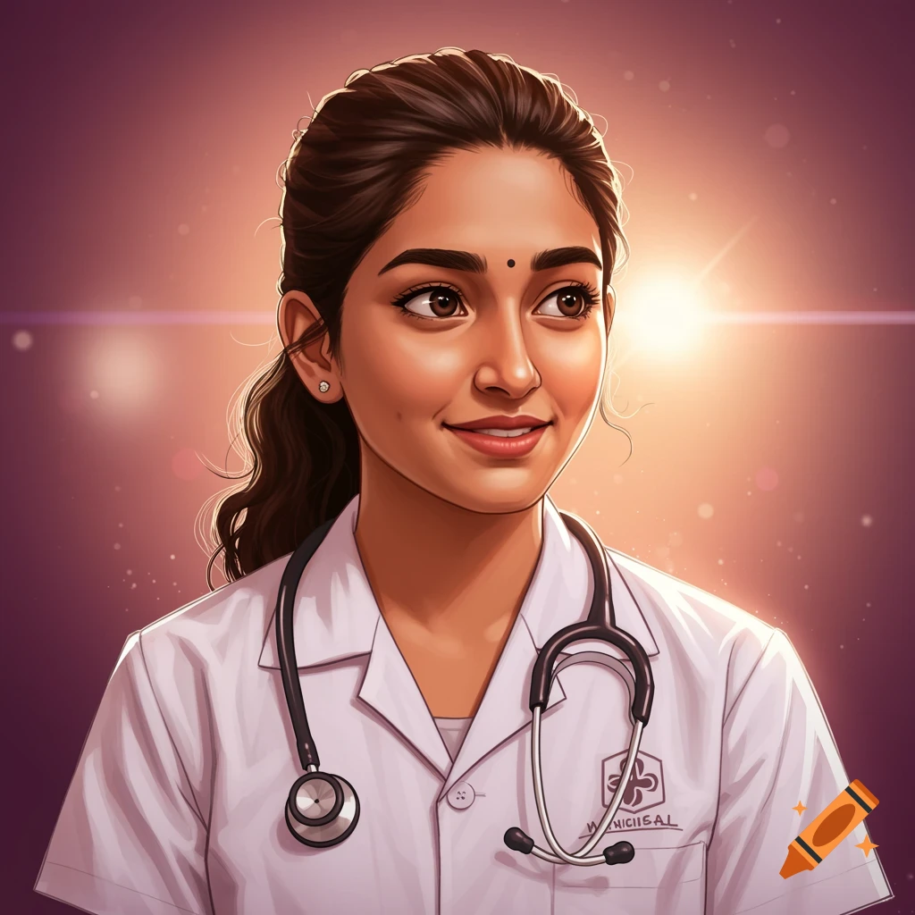 Portrait of a high school student aspiring to be a doctor on Craiyon