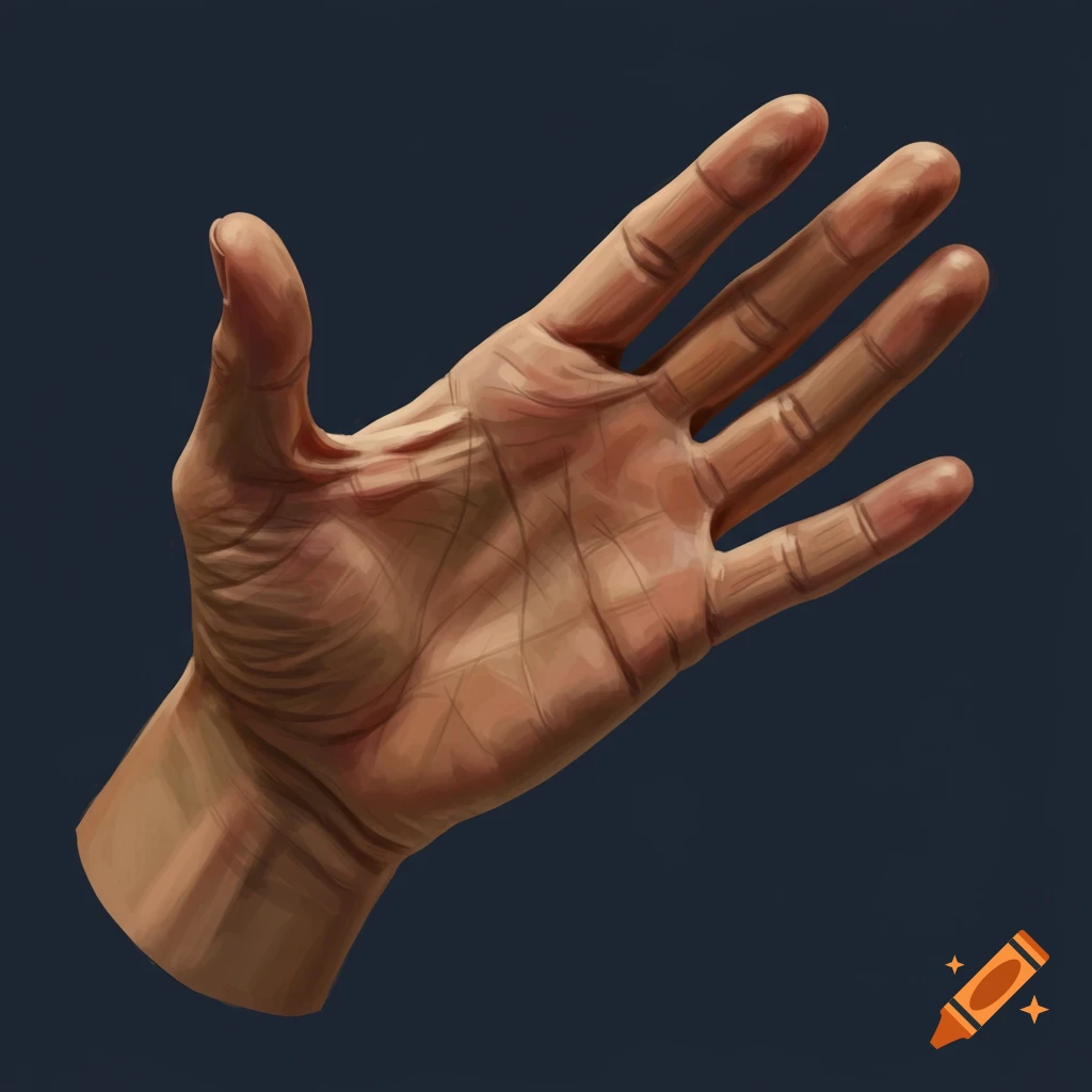 Vector illustration of a light-tan hand with pink nails doing a pinch ...