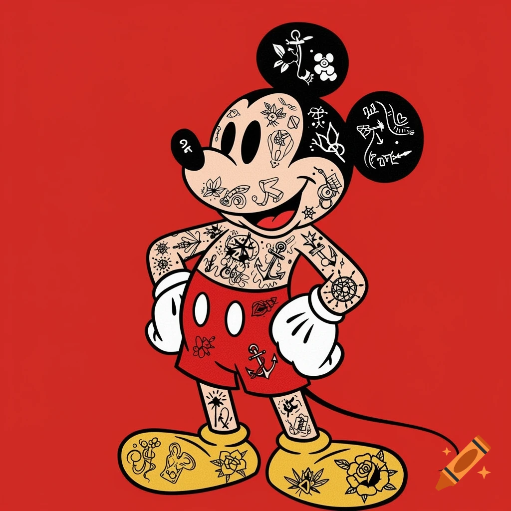 Mickey Mouse with tattoos on Craiyon