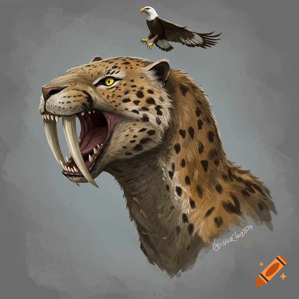 Fusion of Megalodon, Tyrannosaurus, Sabertooth Cat, Haast's Eagle, and ...
