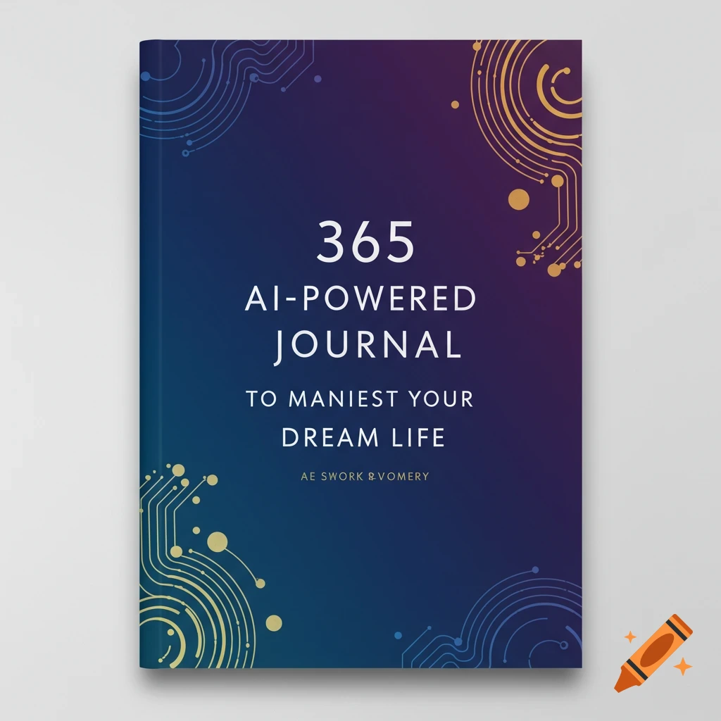Book cover PDF for "365 AI-Powered Journal to Manifest Your Dream Life" on Craiyon