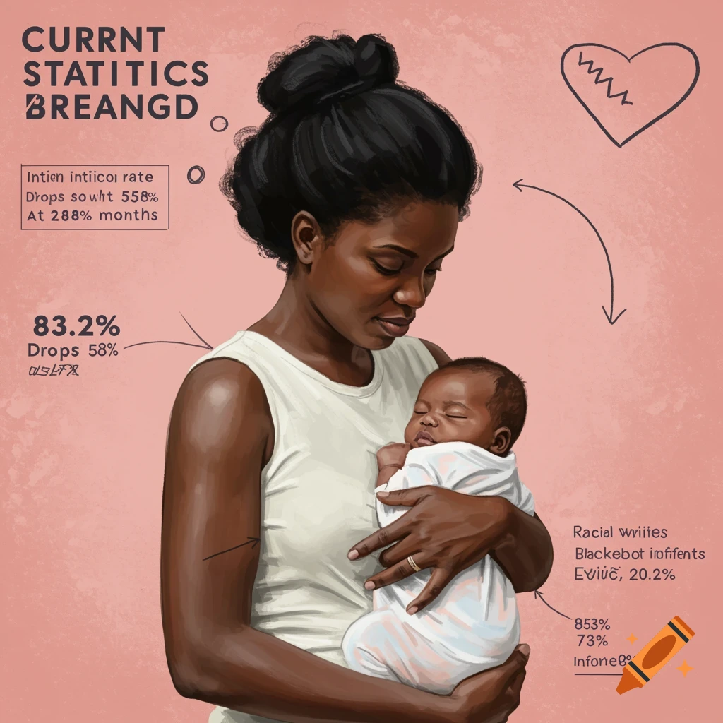 Breastfeeding statistics from CDC 2023 on Craiyon