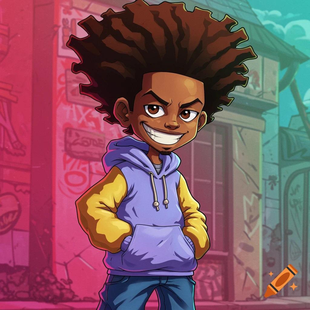 NiSoFly as a Boondocks character on Craiyon