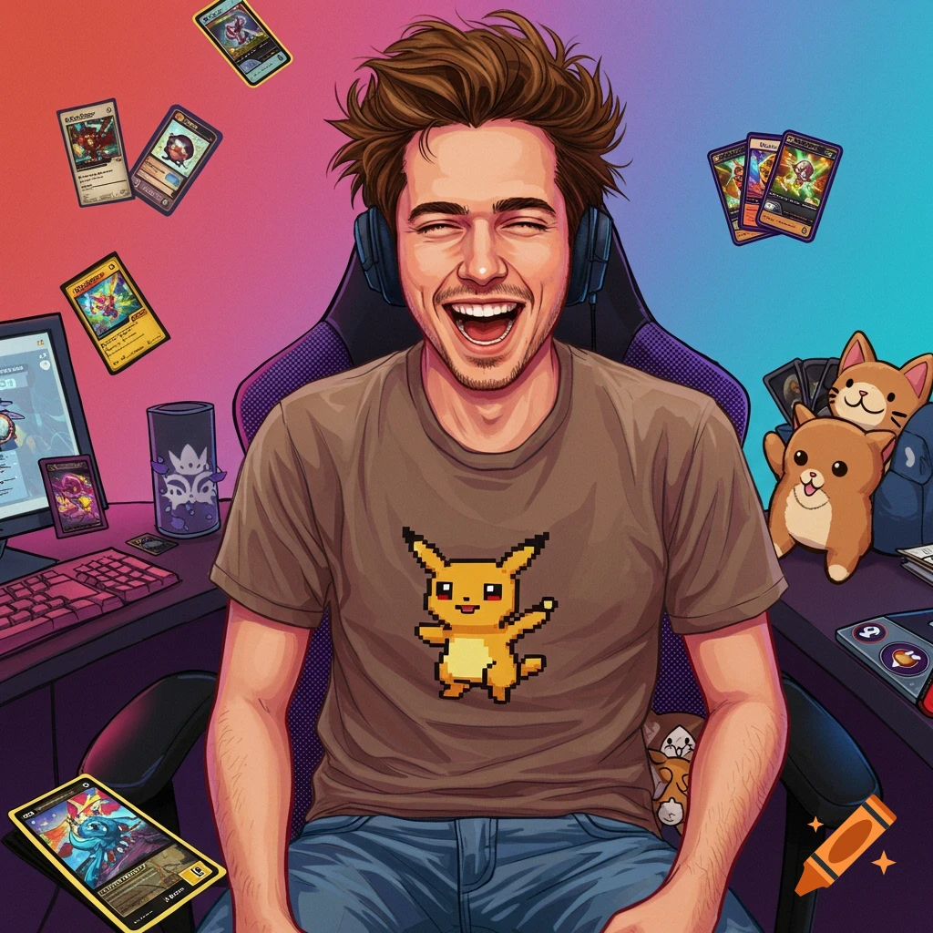 White guy with cats, video games, Pokemon and Magic cards, and ...