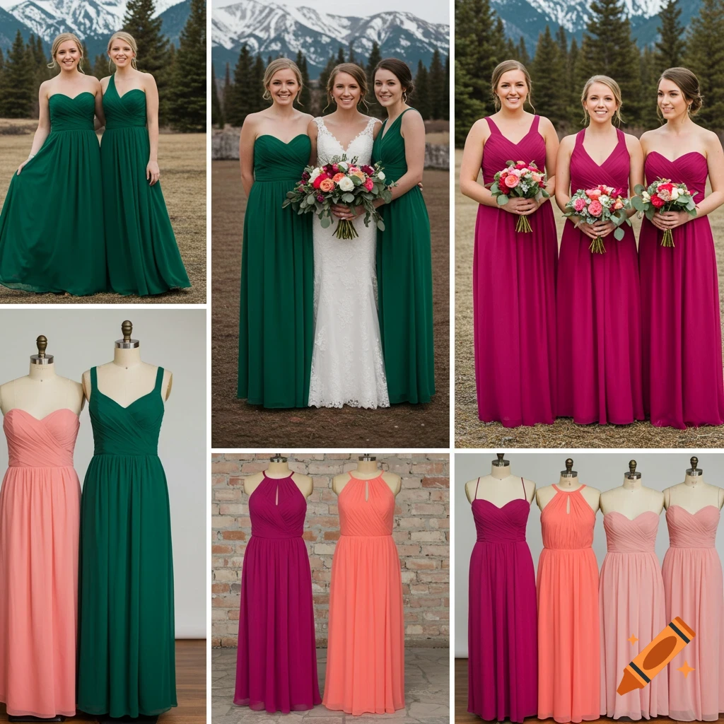 Hispanic/Montana color palette for bridesmaid dresses: emerald green ...