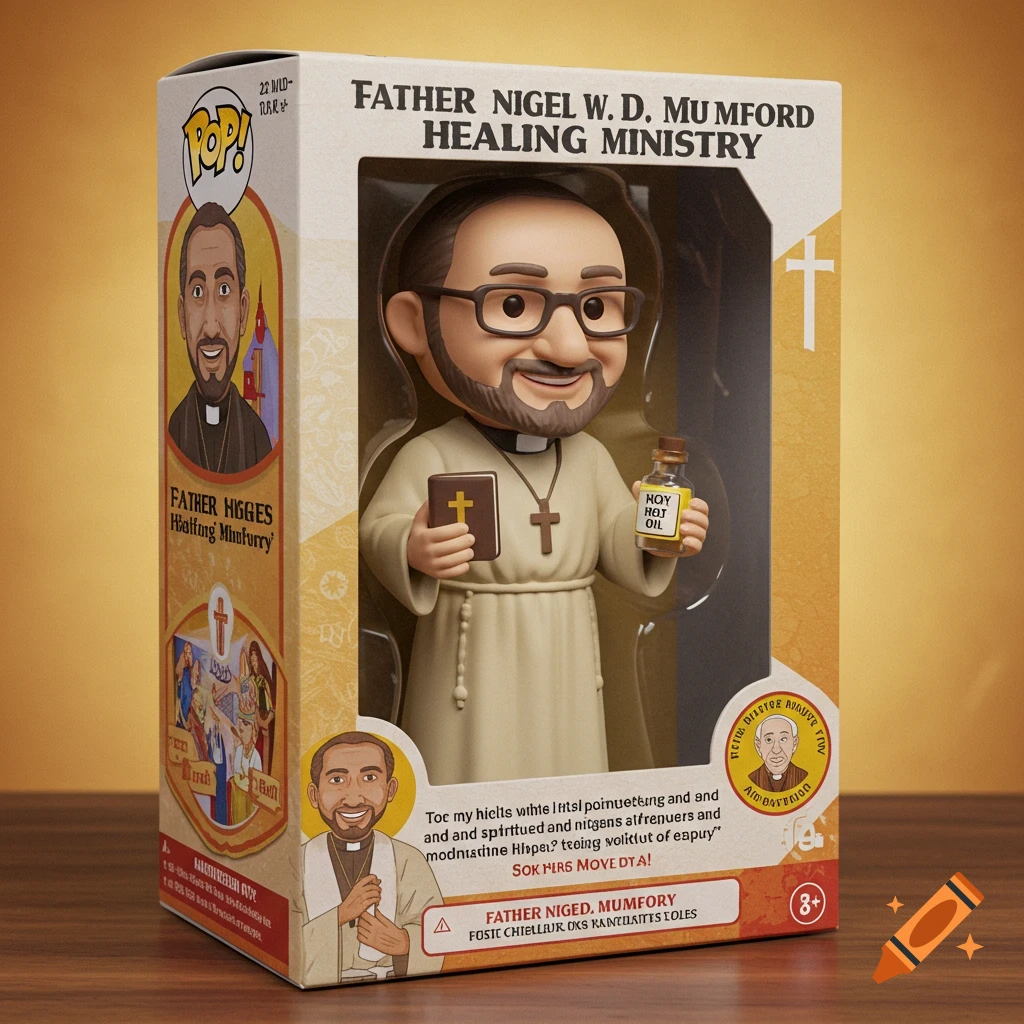 Boxed toy of Father Nigel W D Mumford Healing Ministry with Bible and ...