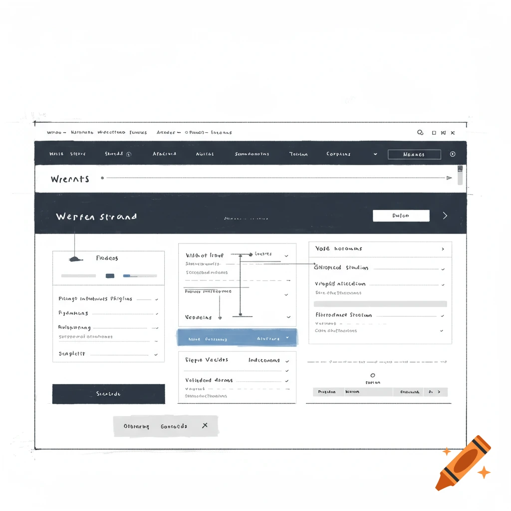 Website wireframe with menu design on Craiyon