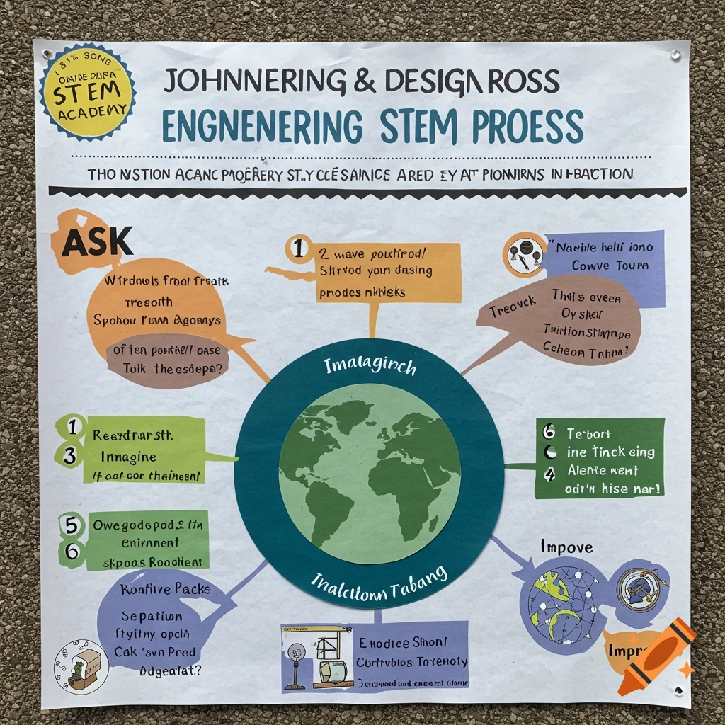 Poster graphic illustrating the engineering and design process for ...