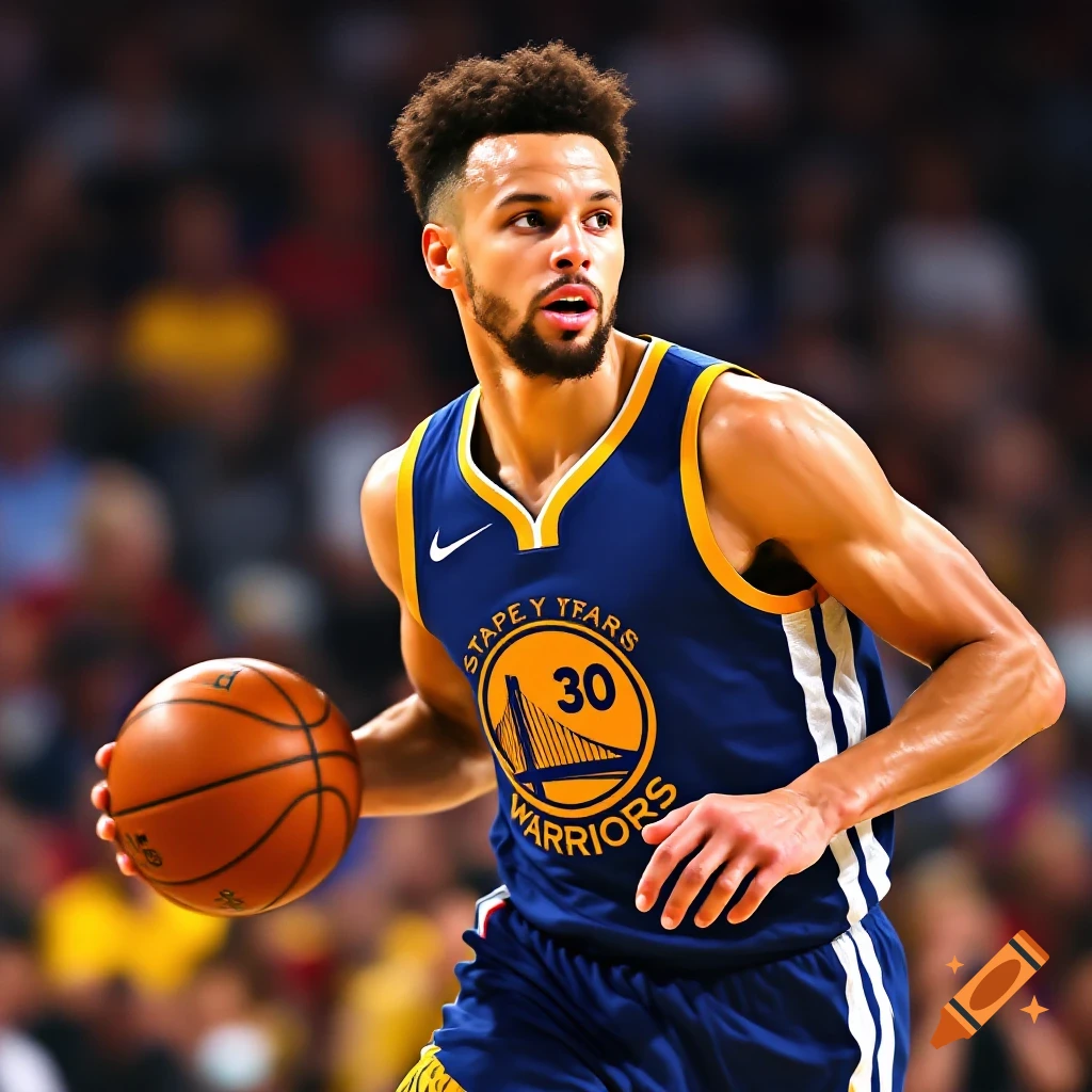 LeBron James and Stephen Curry sharing a kiss on Craiyon