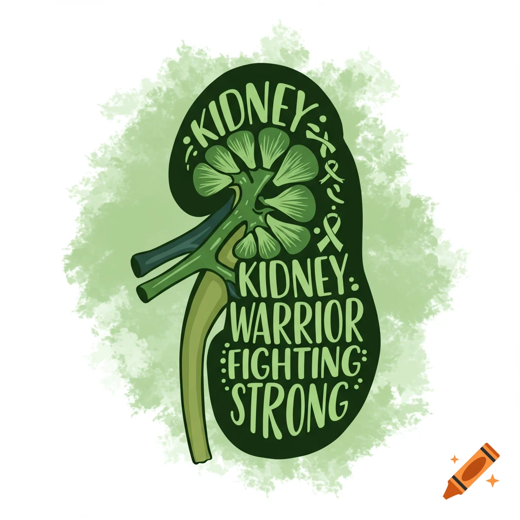 Kidney awareness image with green tones, featuring the text Kidney ...