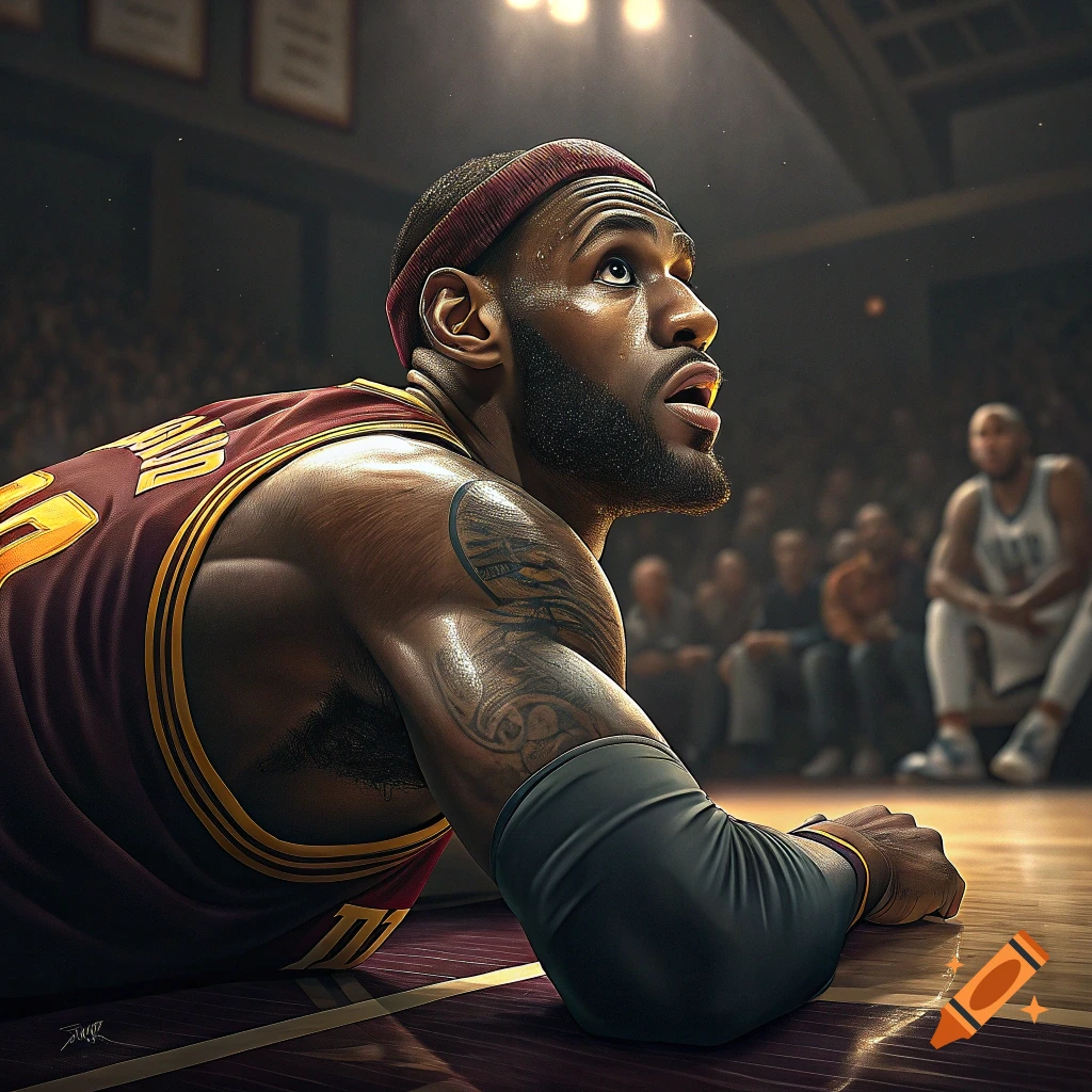 LeBron James wearing a coffee apron on Craiyon