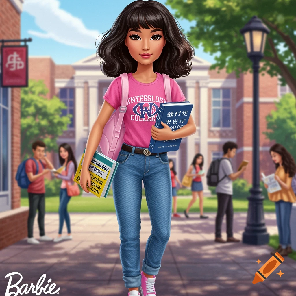 Barbie doll of a Chinese American college student studying kinesiology ...