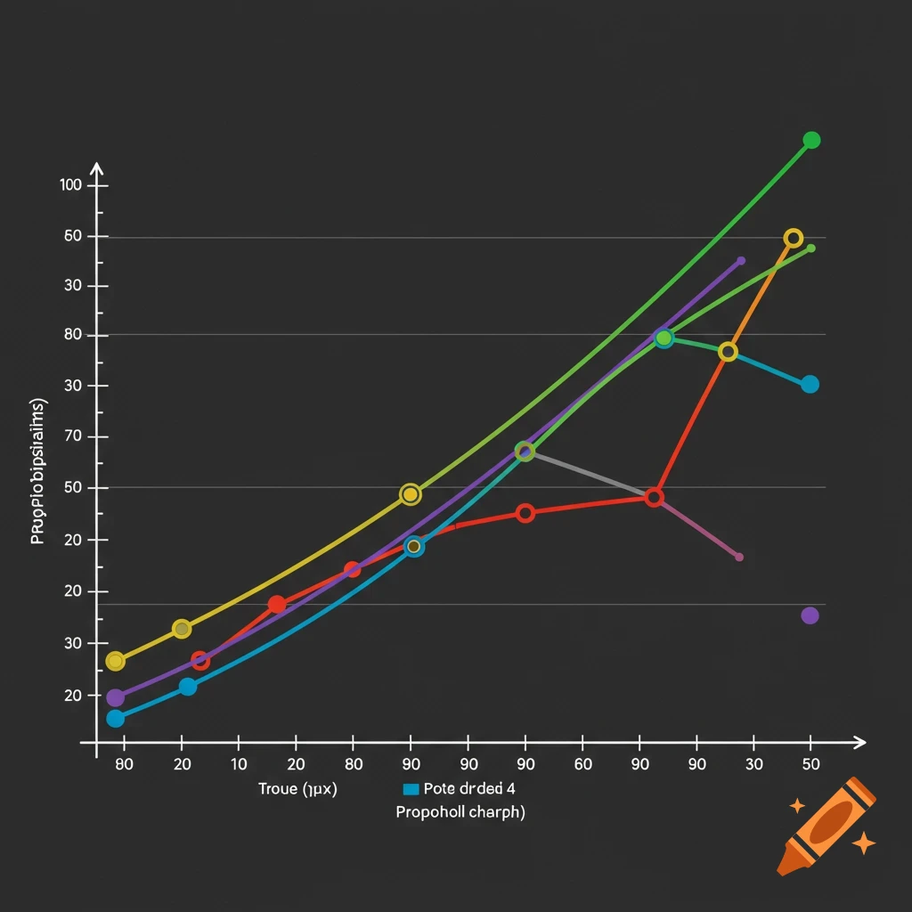 Proportional graph with 6 points on Craiyon