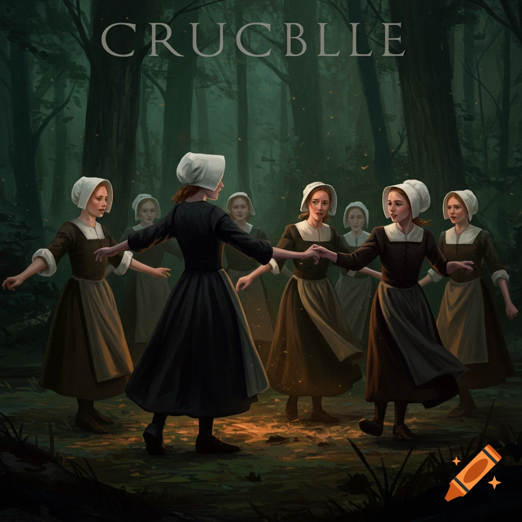 Abigail Williams and friends dancing in the woods, Crucible Puritan ...