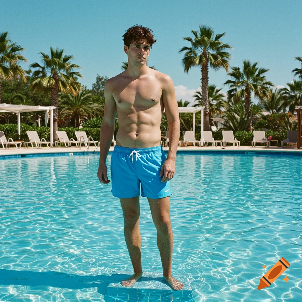 Three men applying sunscreen on a sunny beach on Craiyon