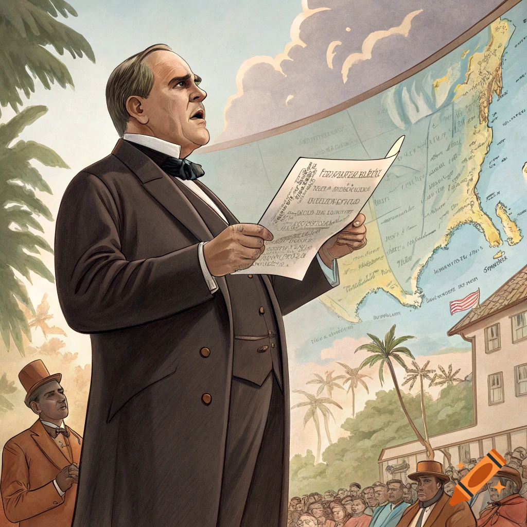 William McKinley singing about the Spanish-American War and Hawaii on ...