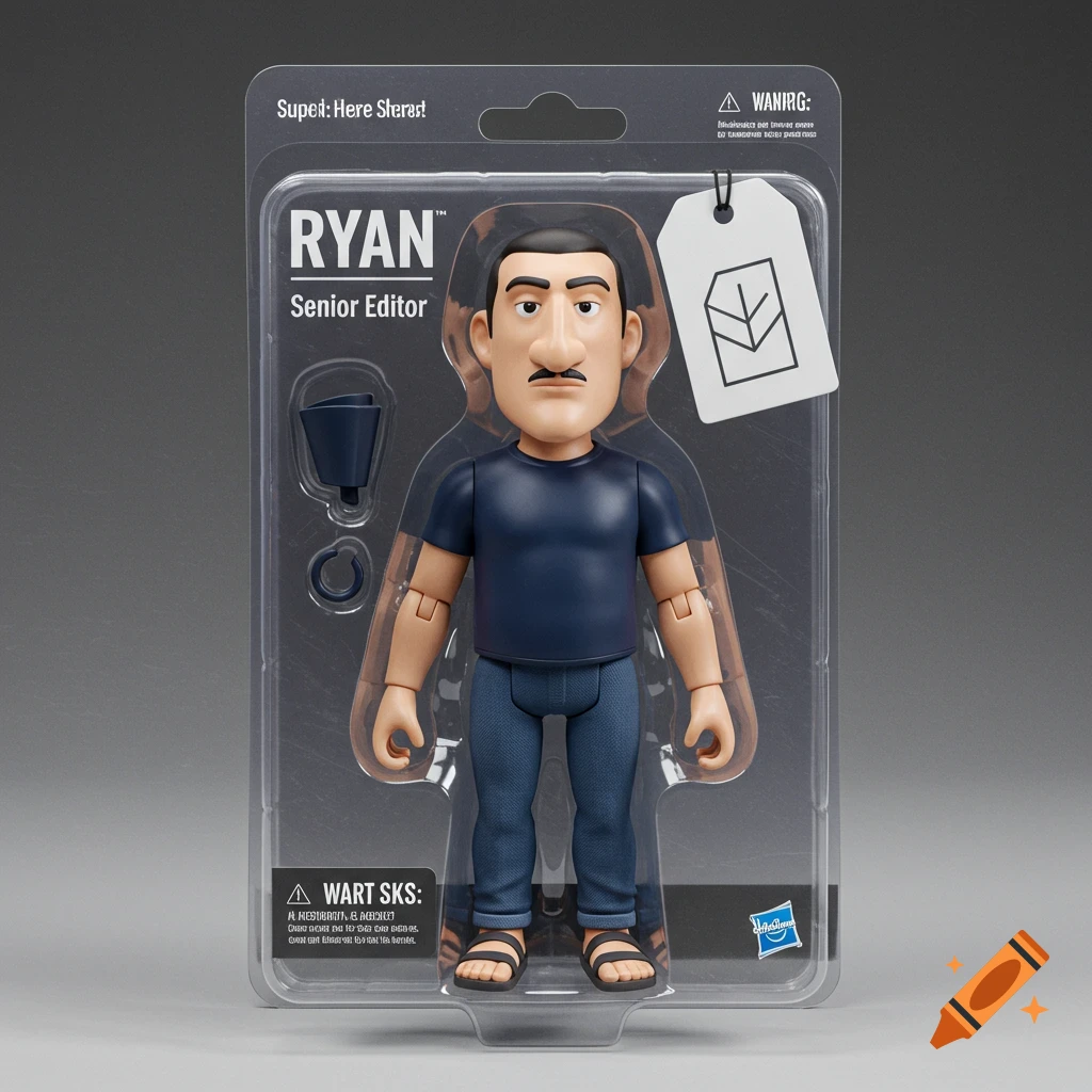 Realistic image of a 'Ryan, Senior Editor' action figure in Hasbro ...