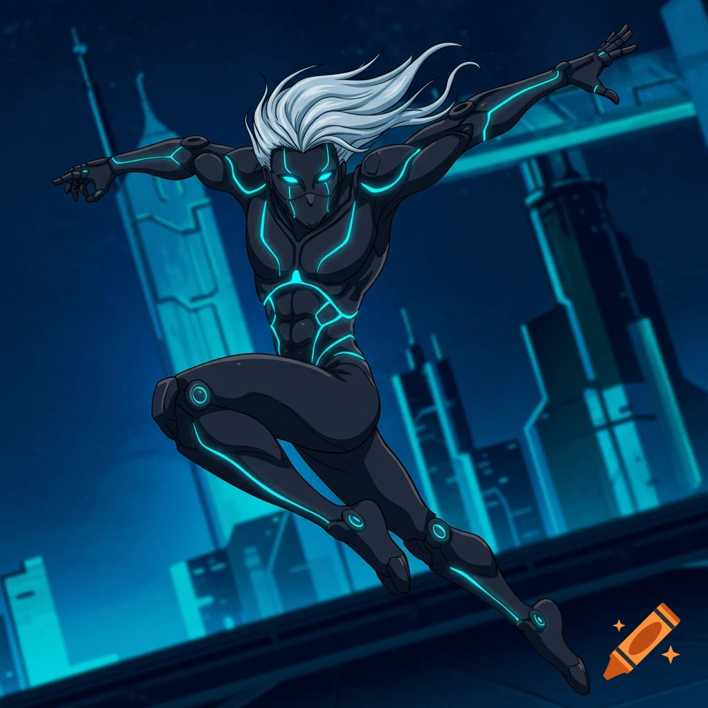 Futuristic ninja android in 2000s anime style on Craiyon