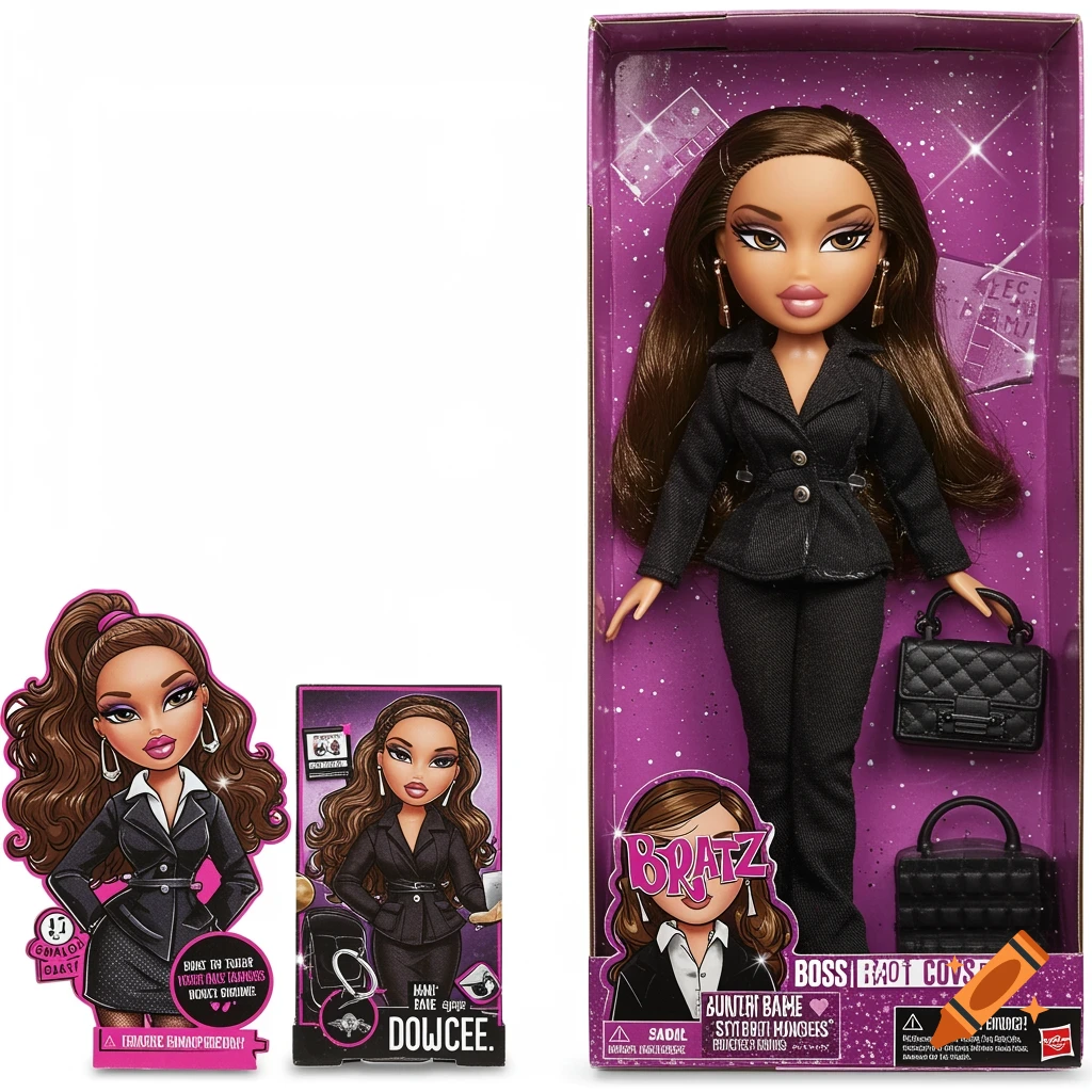 Bratz doll in boss babe glam packaging on Craiyon