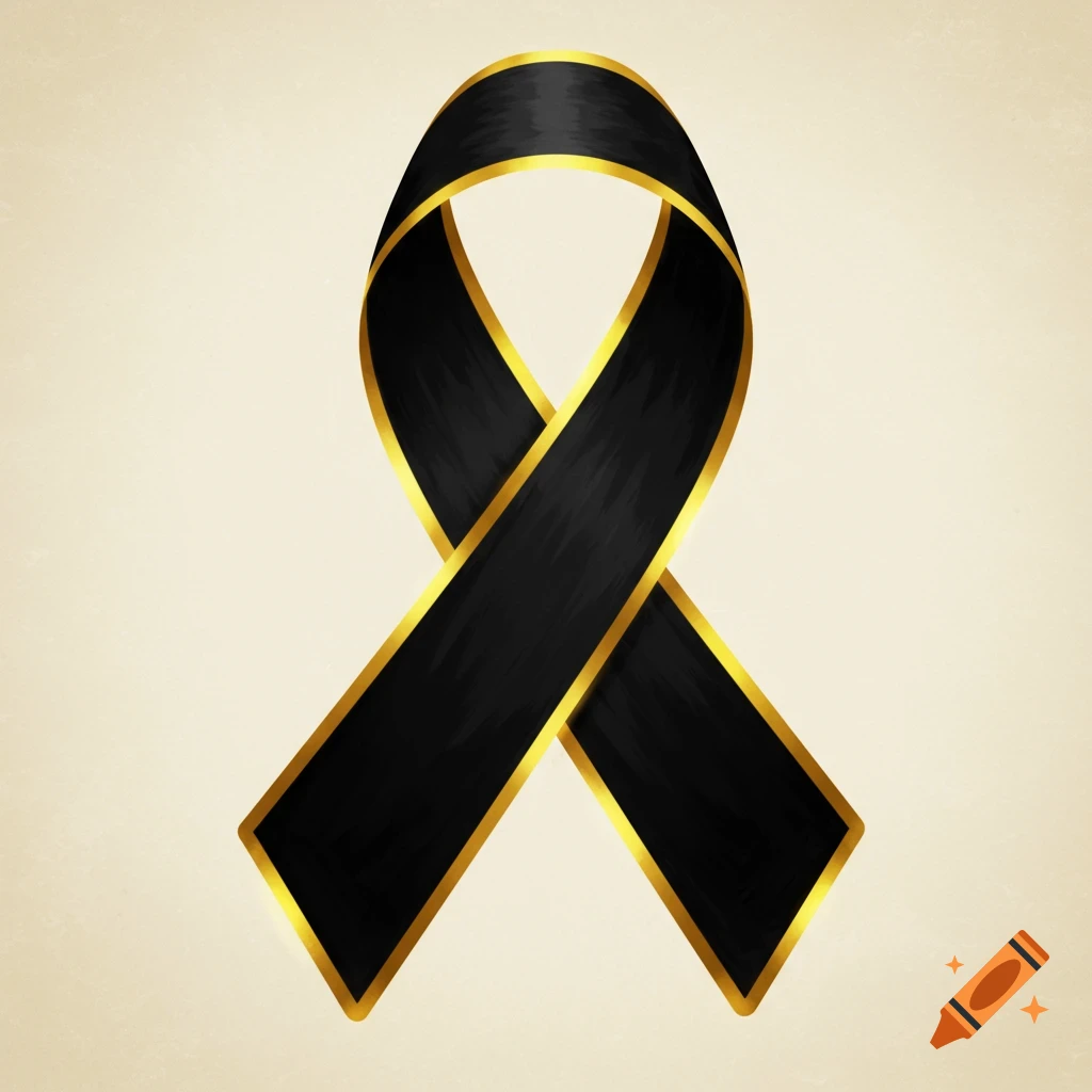 Black and gold cancer ribbon on Craiyon