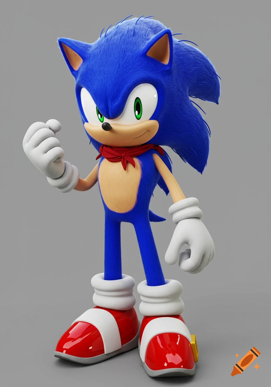 Sonic the Hedgehog running fast with a motion blur background. on Craiyon
