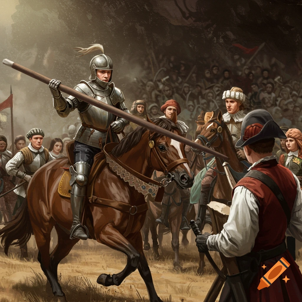 People jousting in the Elizabethan era on Craiyon