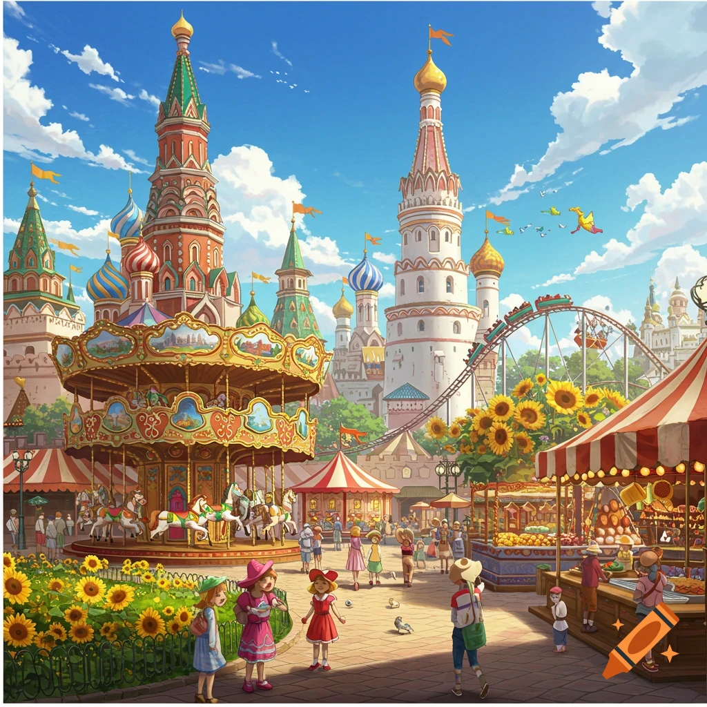 Russian theme park on Craiyon