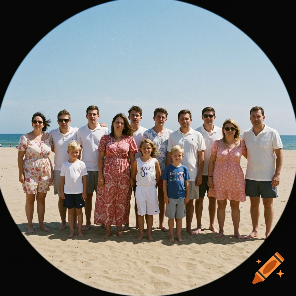 Awkward family photo on a beach. Expect some forced smiles and ...