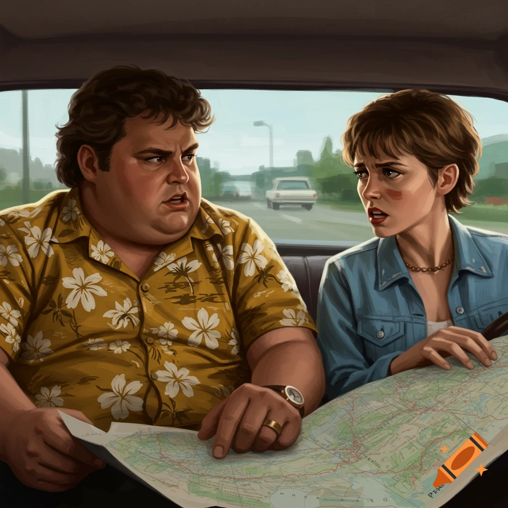 1984 movie scene: man in Hawaiian shirt and woman argue over ...