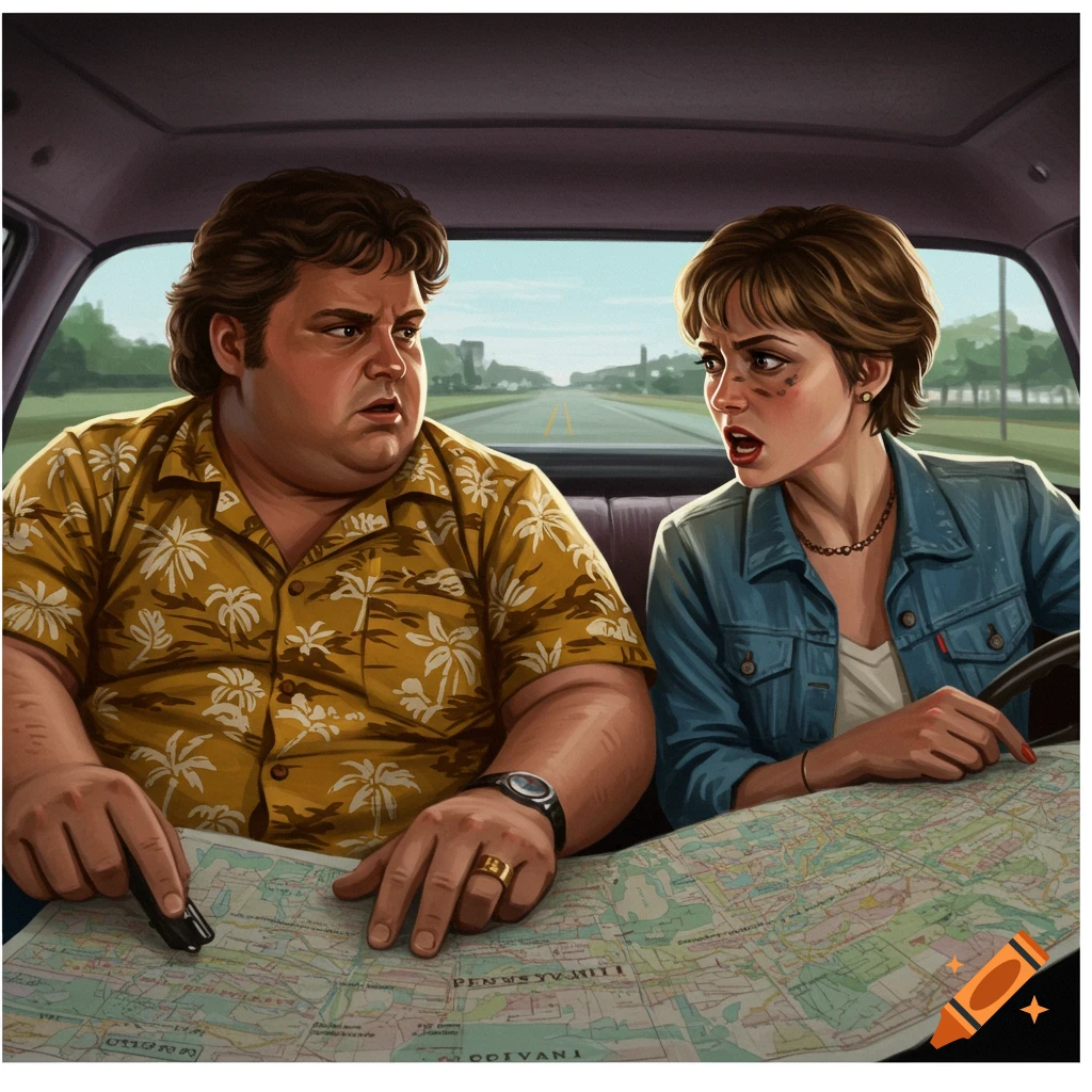 1984 movie scene: man in Hawaiian shirt and woman argue over ...