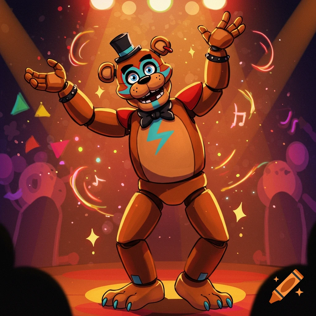 Freddy Fazbear dancing on Craiyon