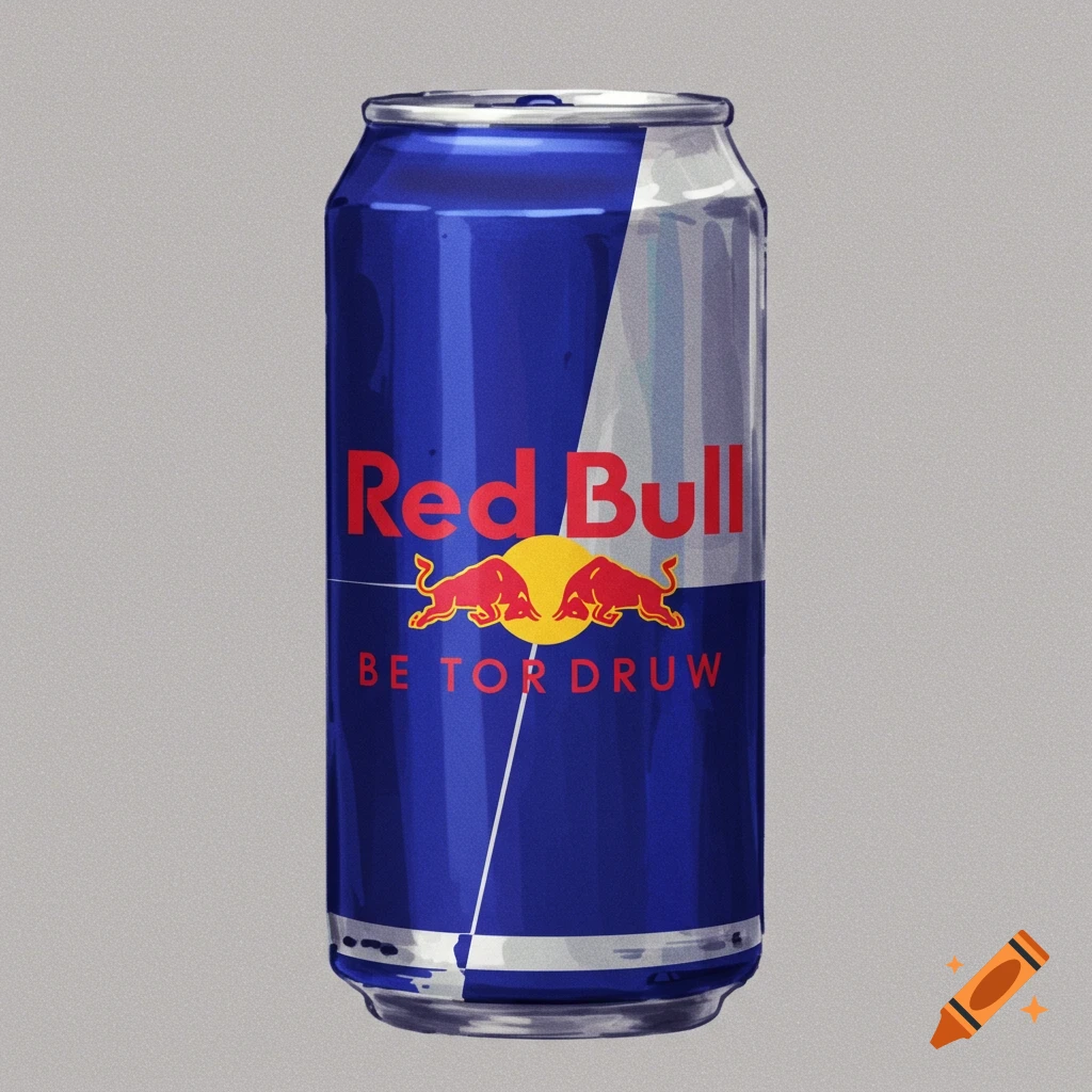 A Red Bull energy drink can. on Craiyon