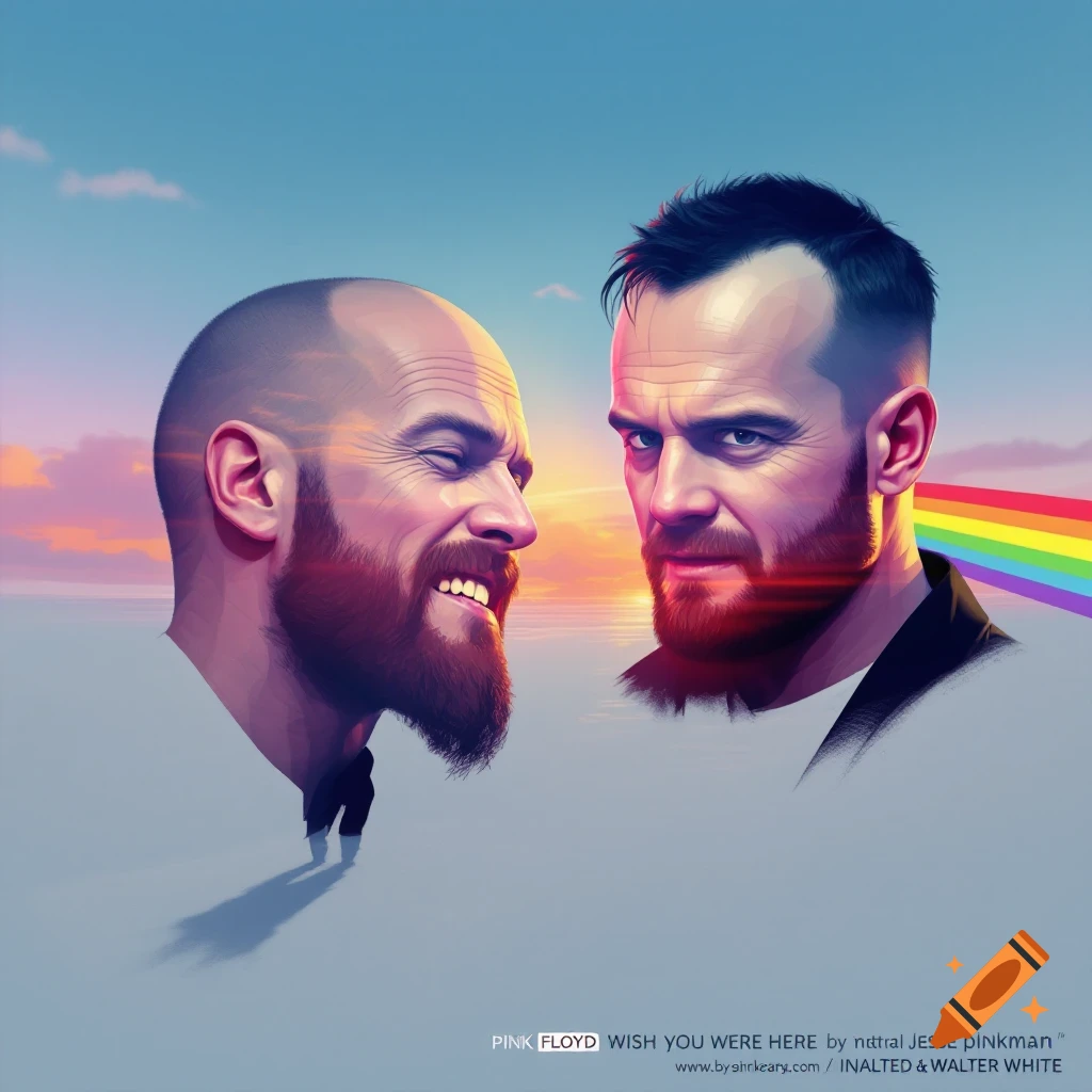 Image of two men resembling Jesse Pinkman and Walter White against a ...