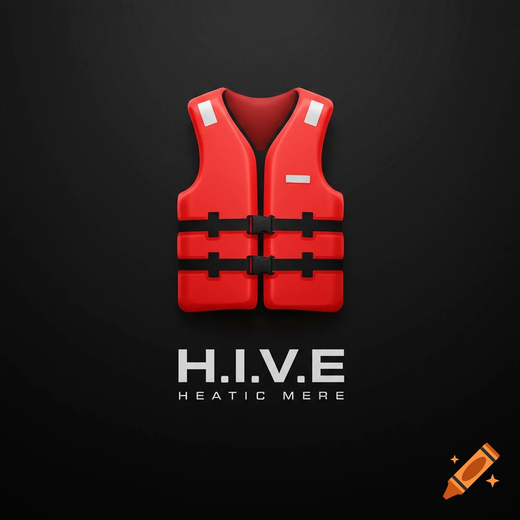 H.I.V.E. logo with red life vest on Craiyon